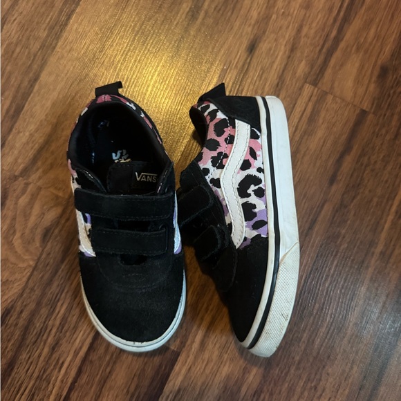 Vans | Shoes | Vans Black And Purple Sneakers With Velcro Straps | Poshmark